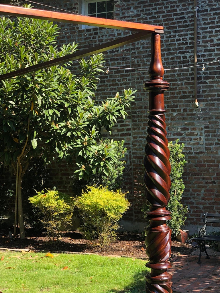 St. Croix Danish West Indies Mahogany King Size Four-Poster Bed, 19th ...