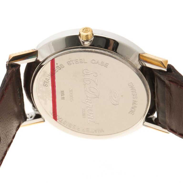 S.T. Dupont Gold Dial Gold Plated Stainless Steel Women's Watch 32 mm ...