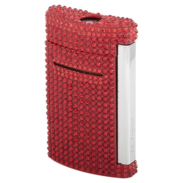 S.T. Dupont Minijet Red Swarowski Lighter 010094 For Sale at 1stDibs