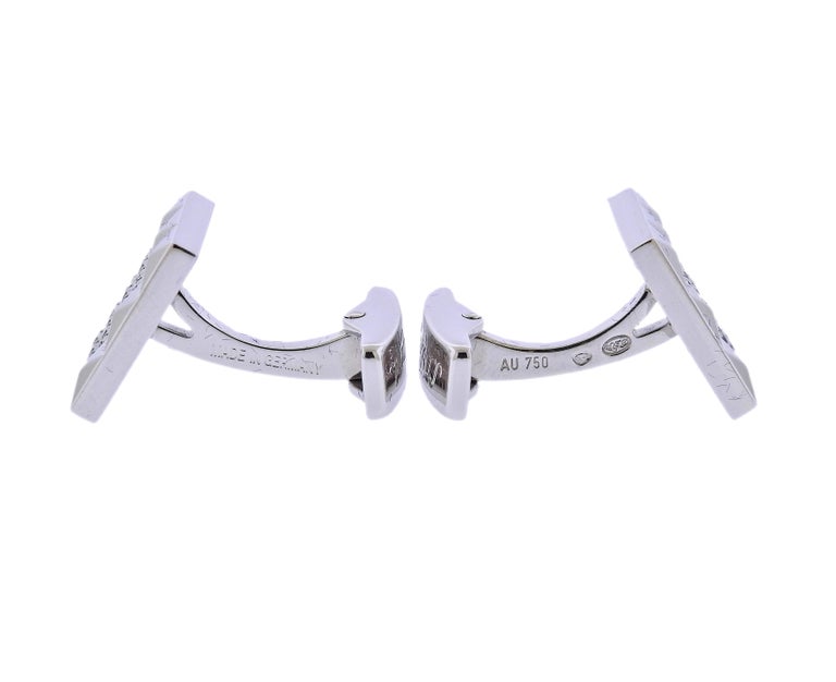 ST Dupont Prestige 18k Gold Diamond Cufflinks For Sale at 1stDibs