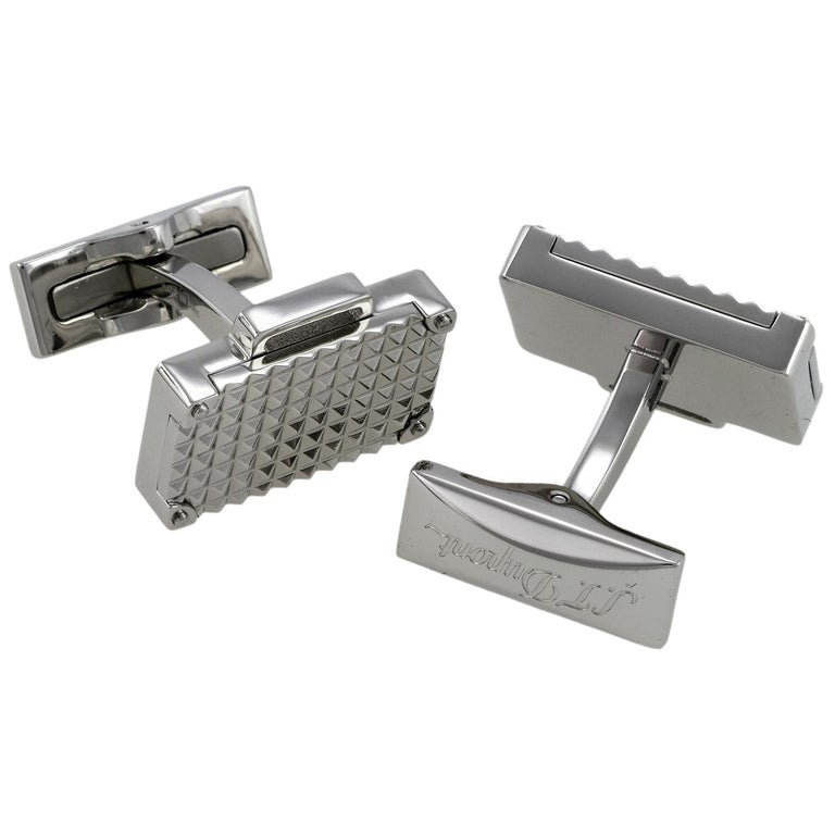 S.T. Dupont Valisette Polished Stainless Steel and Palladium Cufflinks ...