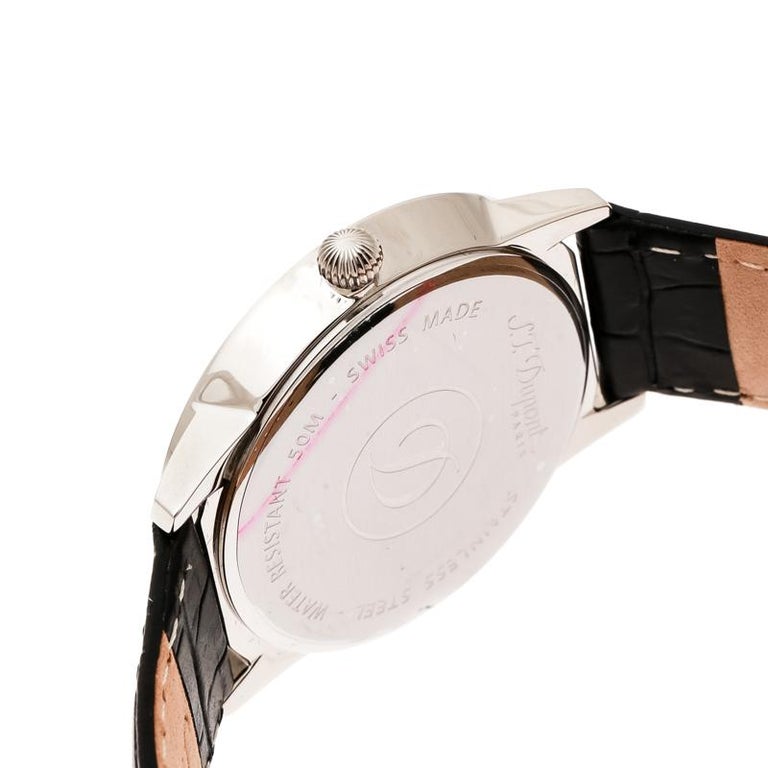 S.T. Dupont White Stainless Steel Men's Wristwatch 39 mm For Sale at ...