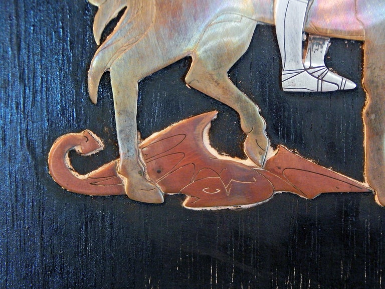 "St. George and the Dragon," Rare, Exceptional Midcentury Silver Relief ...