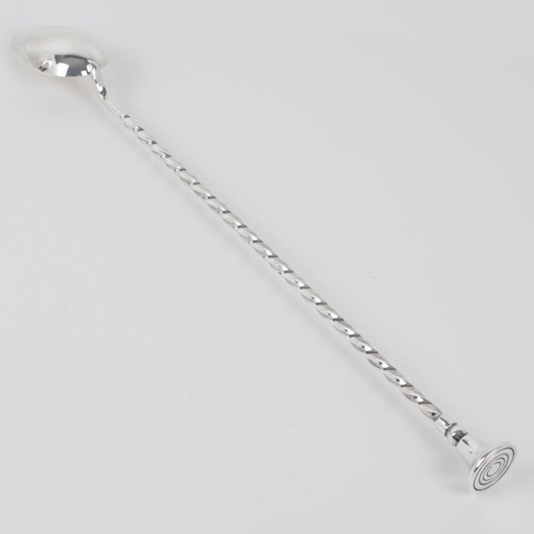 St James Brazil Modernist Twisted Silver Plate Barware Martini Cocktail ...