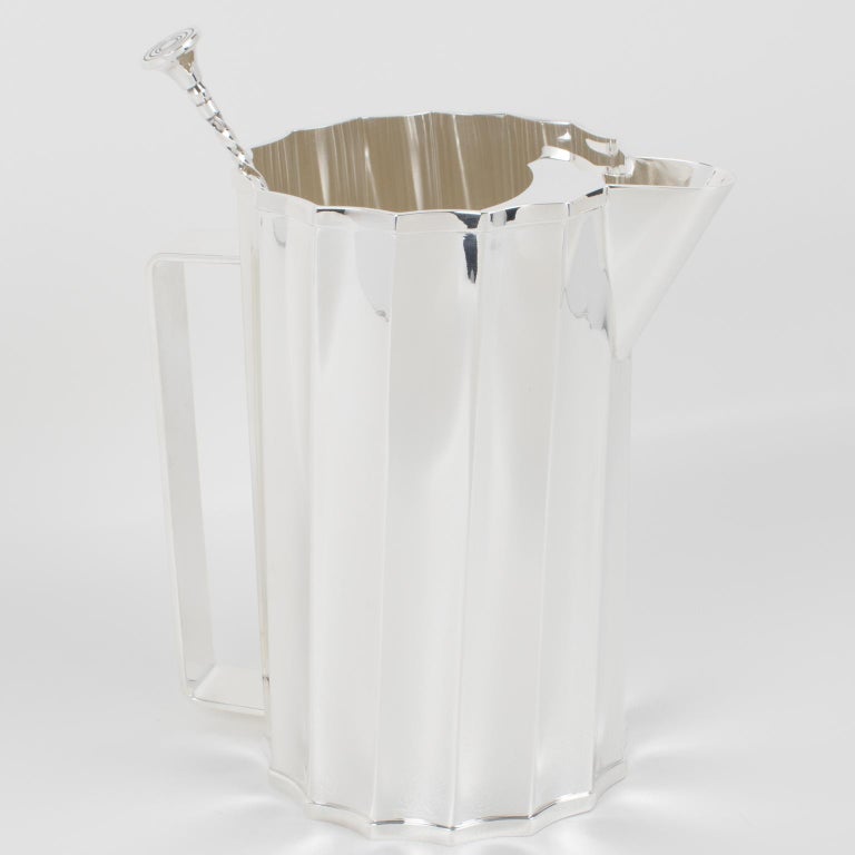 St James Brazil Modernist Twisted Silver Plate Barware Martini Cocktail ...