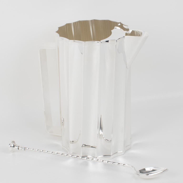 St James Brazil Modernist Twisted Silver Plate Barware Martini Cocktail ...