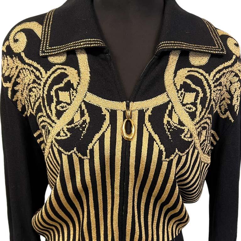 St. John Knit Black And Gold Evening Jacket For Sale at 1stDibs