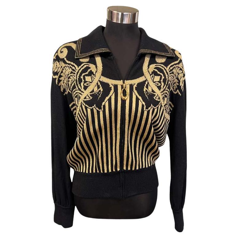 St. John Knit Black And Gold Evening Jacket For Sale at 1stDibs