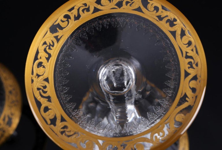 St. Louis Thistle Gold Wine and Sherry Glass For Sale at 1stDibs