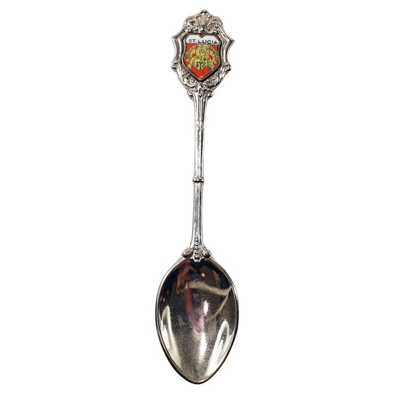St. Lucia Souvenir Collection Silver Teaspoon For Sale at 1stDibs