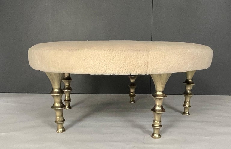 St Paul Ottoman, Gold Bronze Legs For Sale at 1stDibs