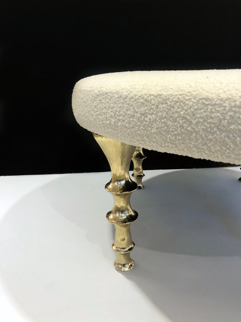 St Paul Ottoman, White Bronze Legs For Sale at 1stDibs