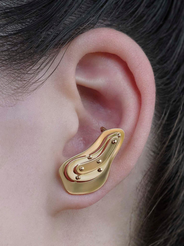 Stack Earrings 14k Solid Gold For Sale at 1stDibs