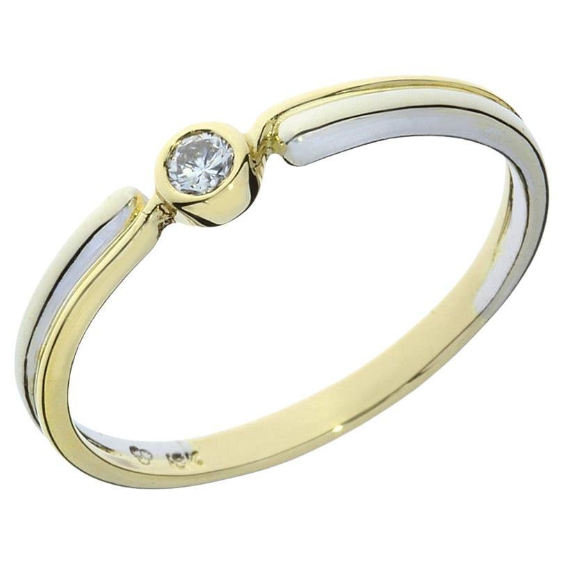 Neiman Marcus Yellow Gold and Diamond Band Ring at 1stDibs