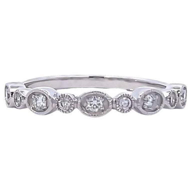 Stackable Diamond Ring Band 0.16 Carat 14k White Gold For Sale at 1stDibs