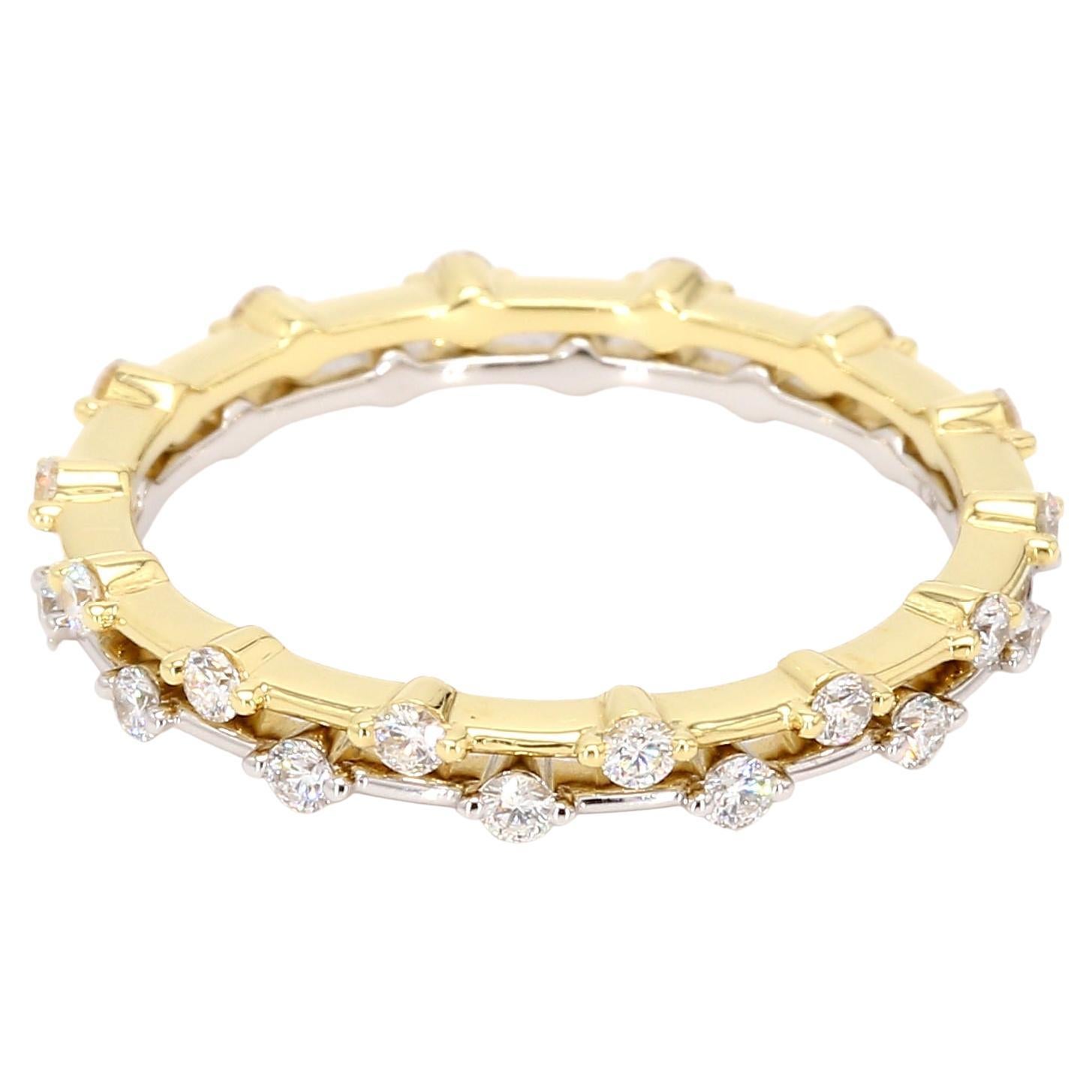 Vintage Diamond Ring 18K Gold 3 Gemstone Gypsy Set Band Stacker ...