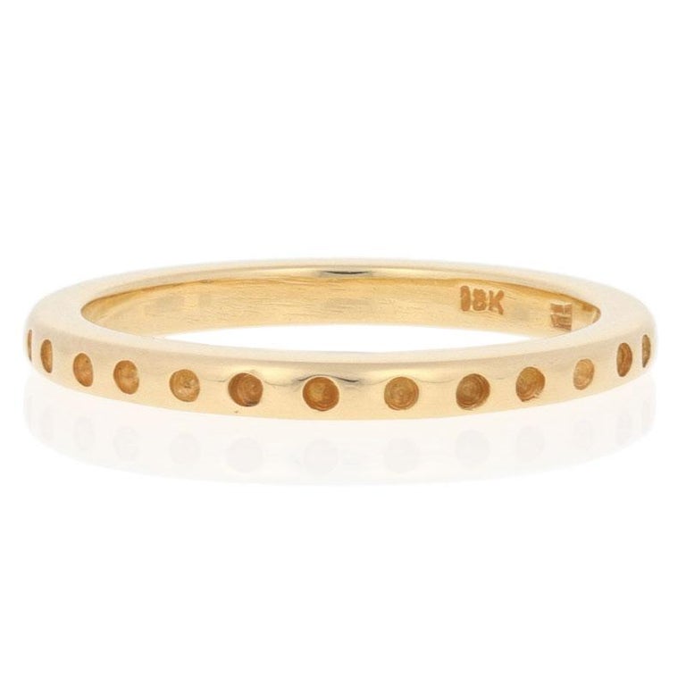 Stackable Dimpled Dot Ring, 18k Yellow Gold Women's Wedding Band For ...