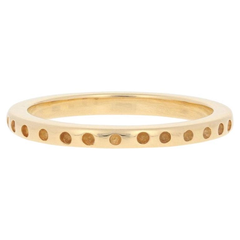 Stackable Dimpled Dot Ring, 18k Yellow Gold Women's Wedding Band For ...