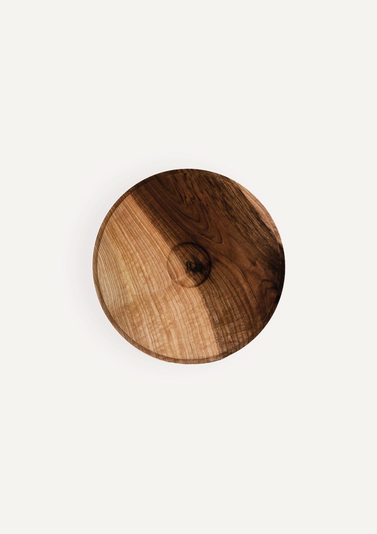 Stackable plates, walnut wood, handmade in France, OROS Edition For ...