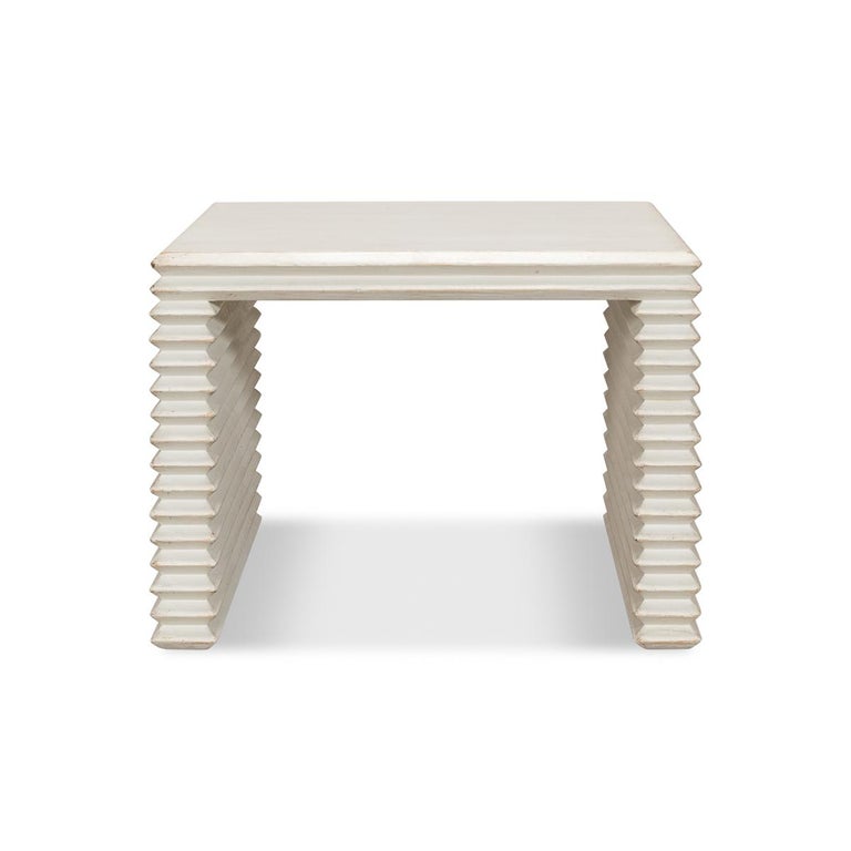 Stacked Antique White Painted Stool For Sale at 1stDibs