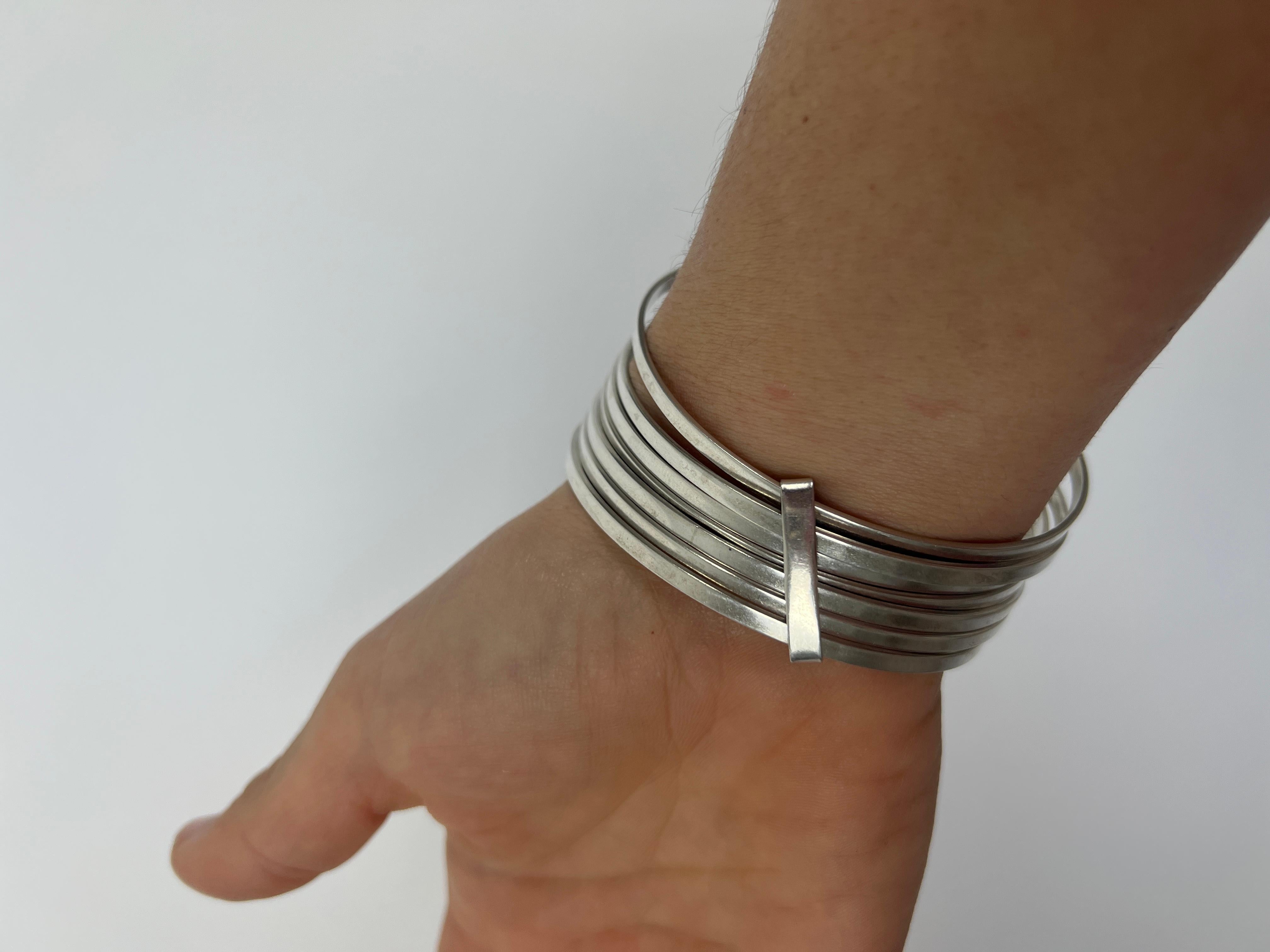 Stacked Bangle Bracelets, Sterling Silver, Bangle Bracelet For Sale at ...