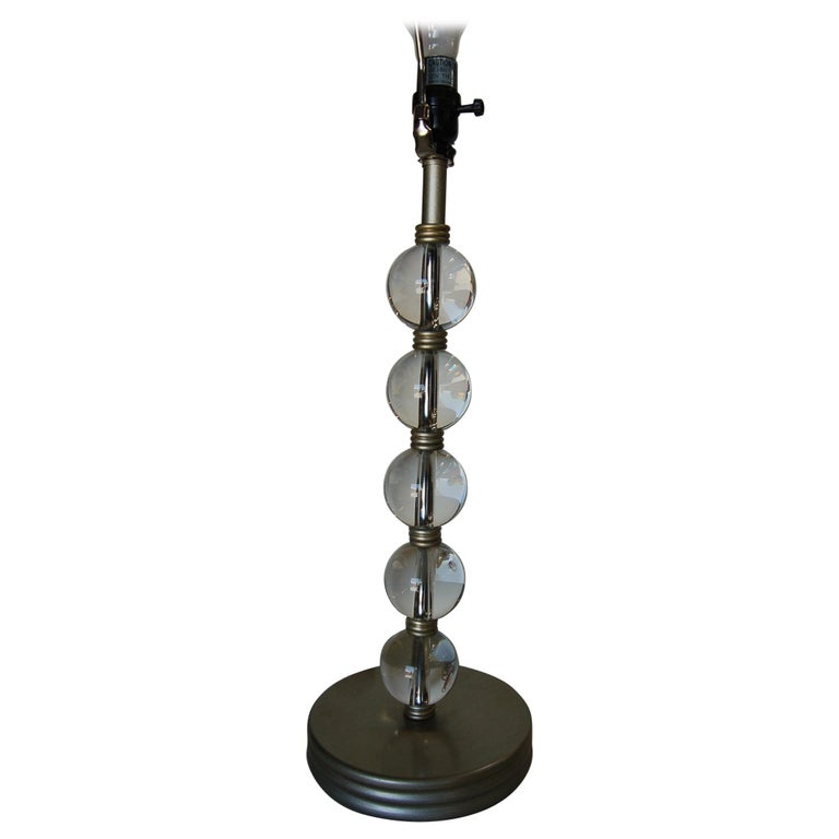 Stacked Crystal Five Ball Table Lamp For Sale at 1stDibs