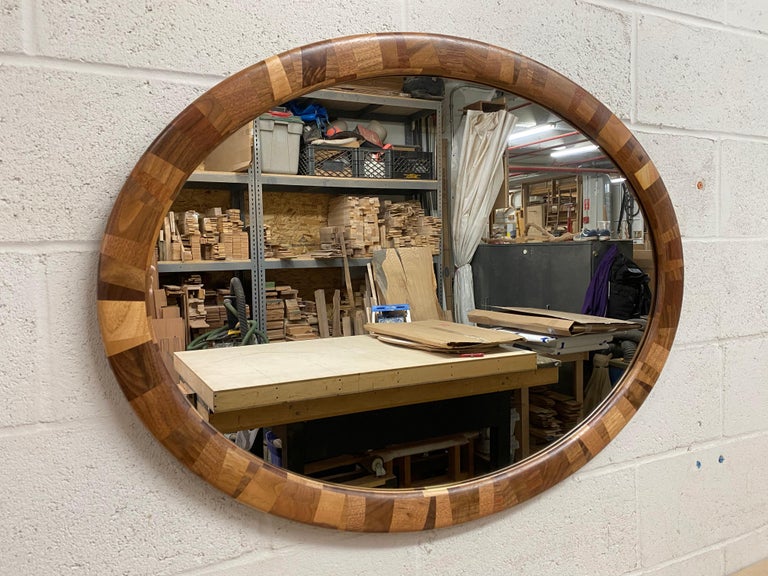 Customizable STACKED Horizontal Oval Mirror, shown in Walnut, by ...