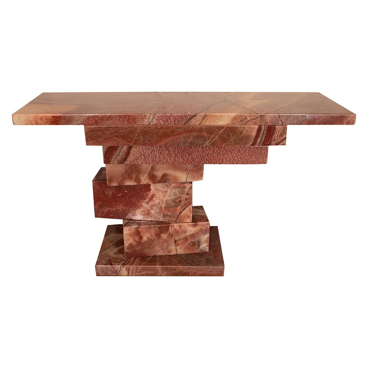 Stacked Marble Console Table For Sale at 1stDibs