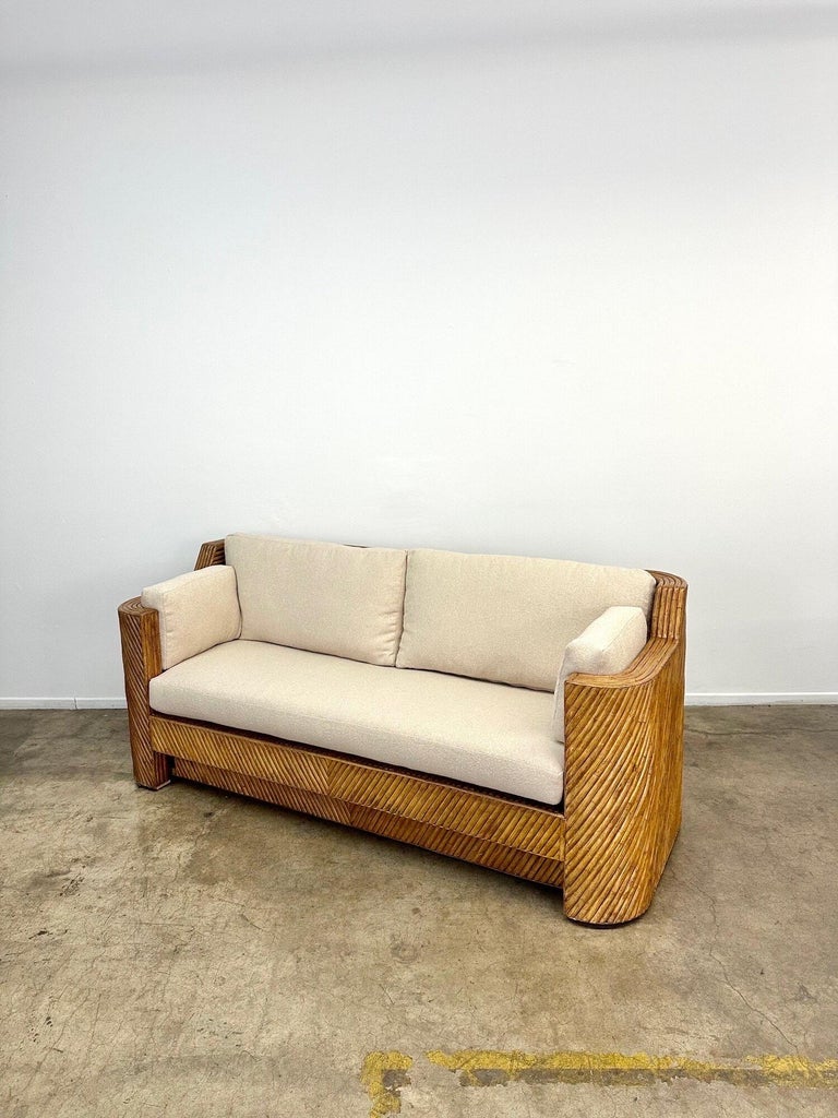 Stacked Pencil Reed Sofa For Sale at 1stDibs