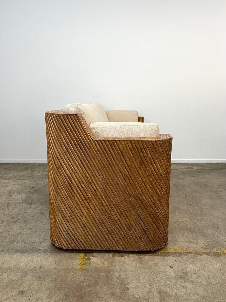 Stacked Pencil Reed Sofa For Sale at 1stDibs