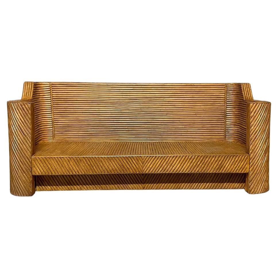 Curved Pencil Reed Bamboo Sofa and Chair For Sale at 1stDibs
