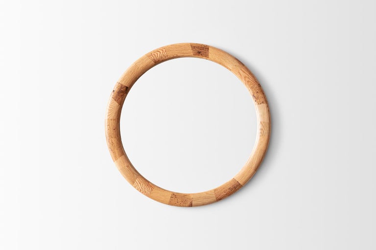 STACKED Oak Round Mirror, by Richard Haining, Oak Available Now or ...
