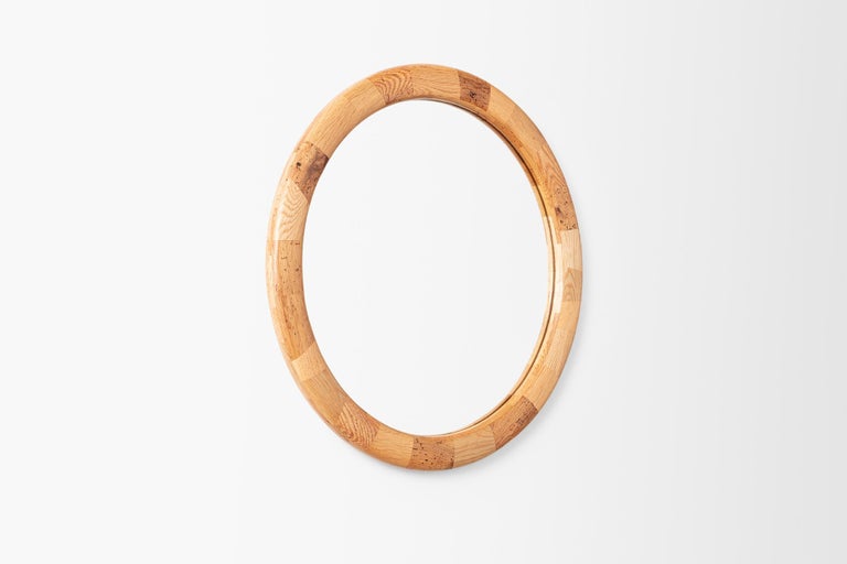STACKED Oak Round Mirror, by Richard Haining, Oak Available Now or ...
