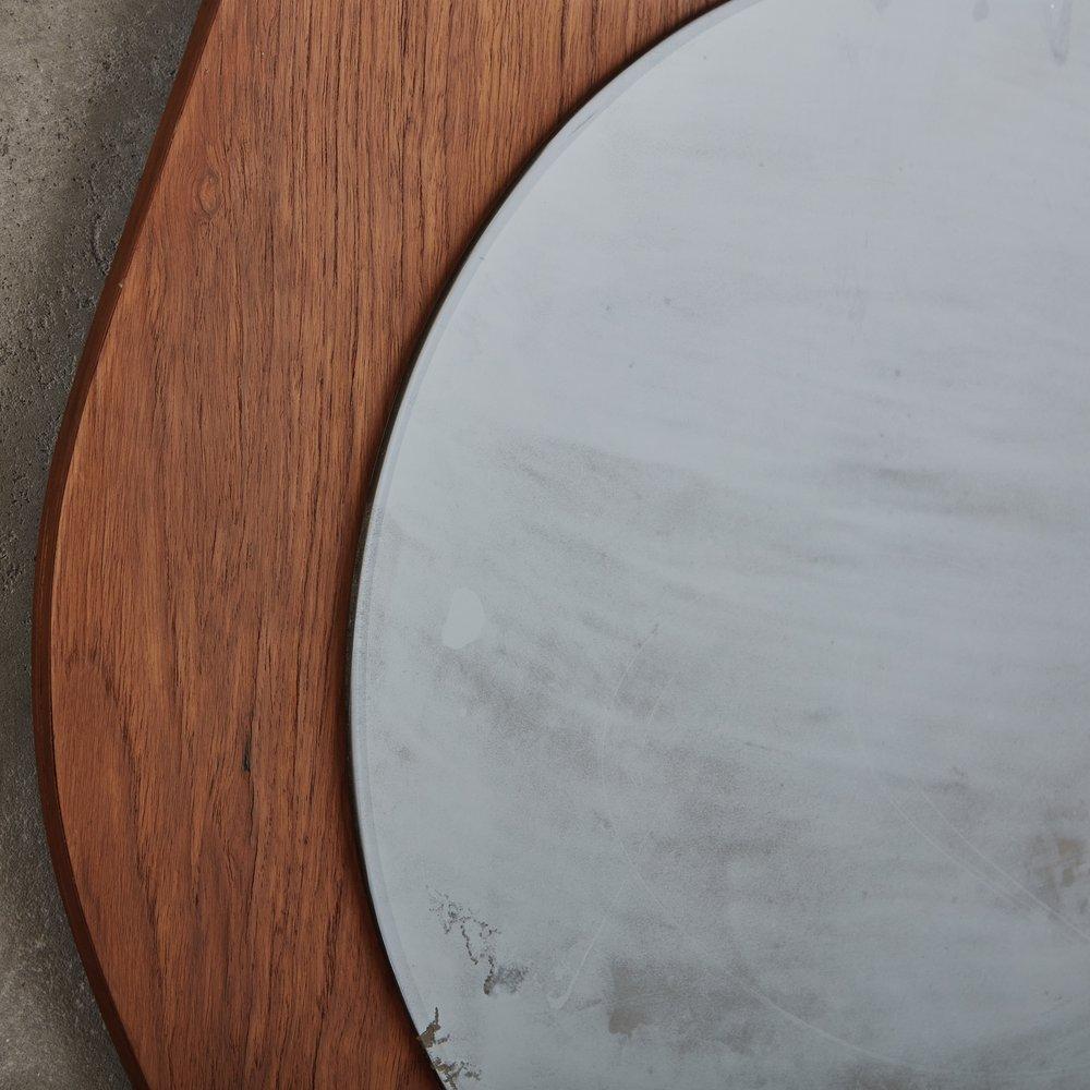 Stacked Wood Frame Teardrop Mirror, Italy 1970s For Sale at 1stDibs