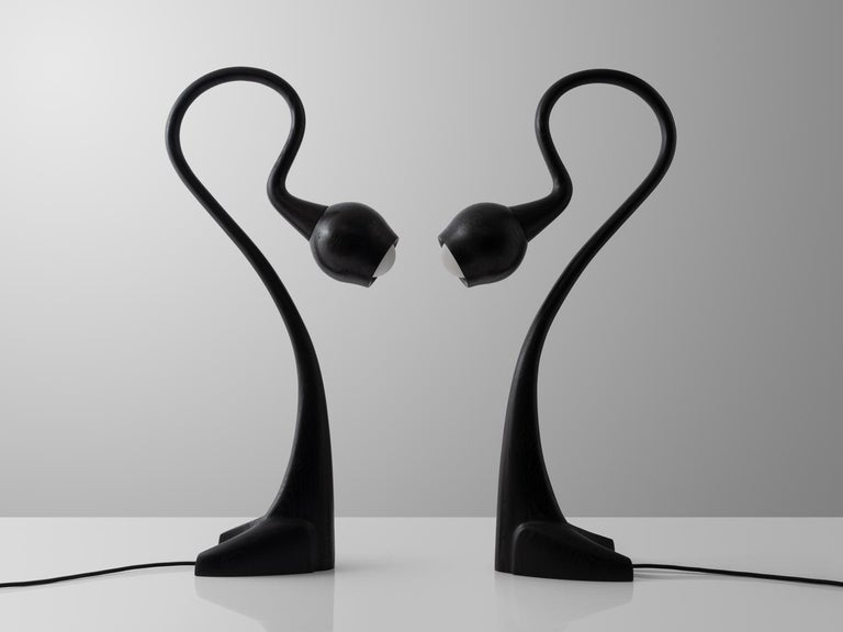 STACKED Wooden Tabletop Light No.2, shown in Ebonized Ash, Available ...