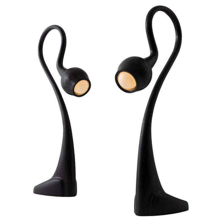 STACKED Wooden Tabletop Light No.2, shown in Ebonized Ash, Available ...