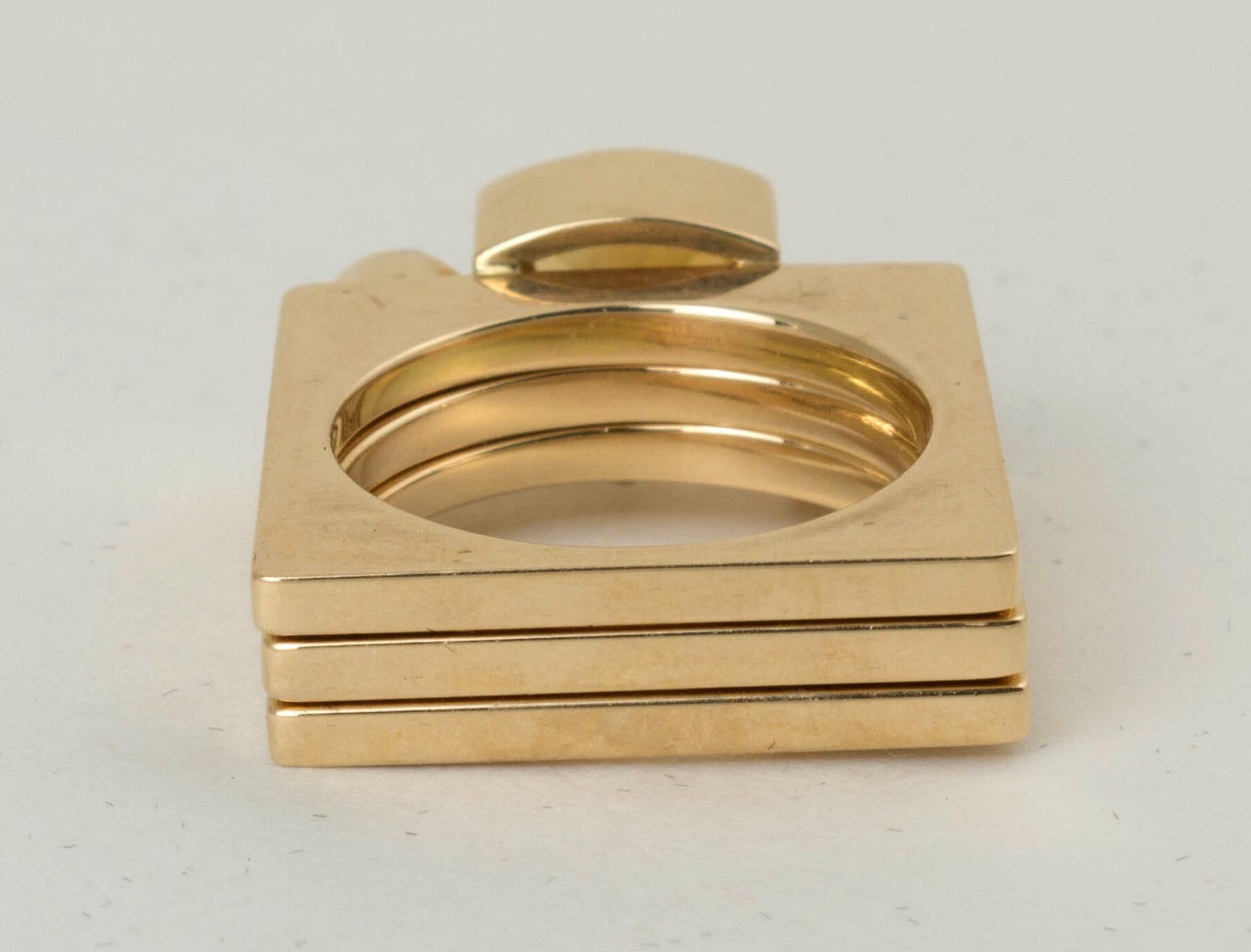 Lee Marraccini Square Stacking Rings in 14 Karat Gold, Set of Three at ...