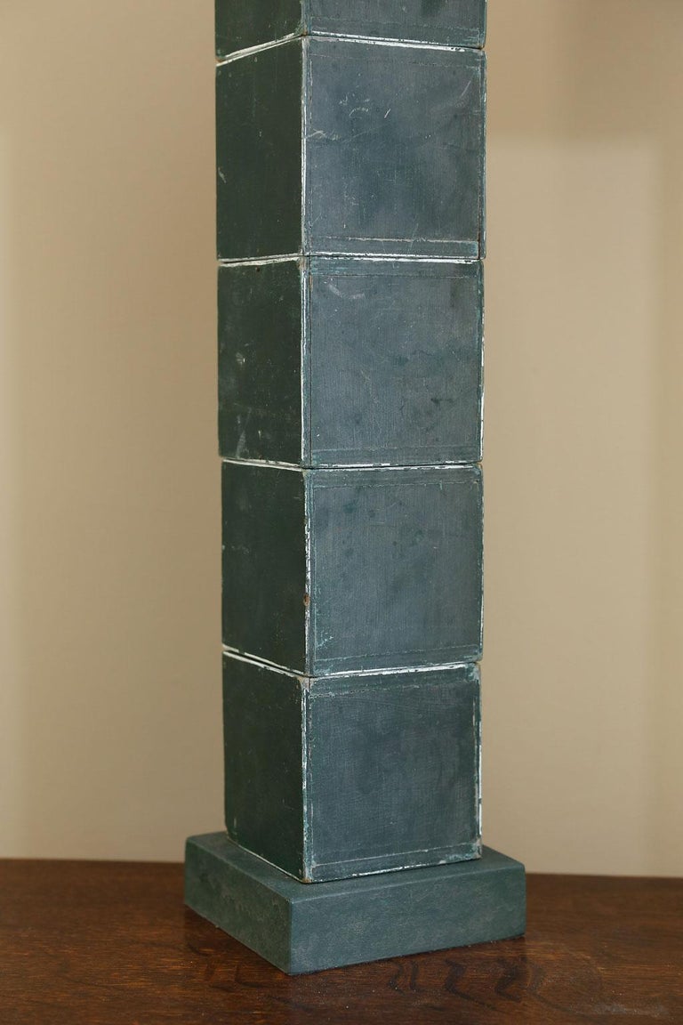 Stacking Wood Block Pair Custom Table Lamps of Unique, Graphic design ...