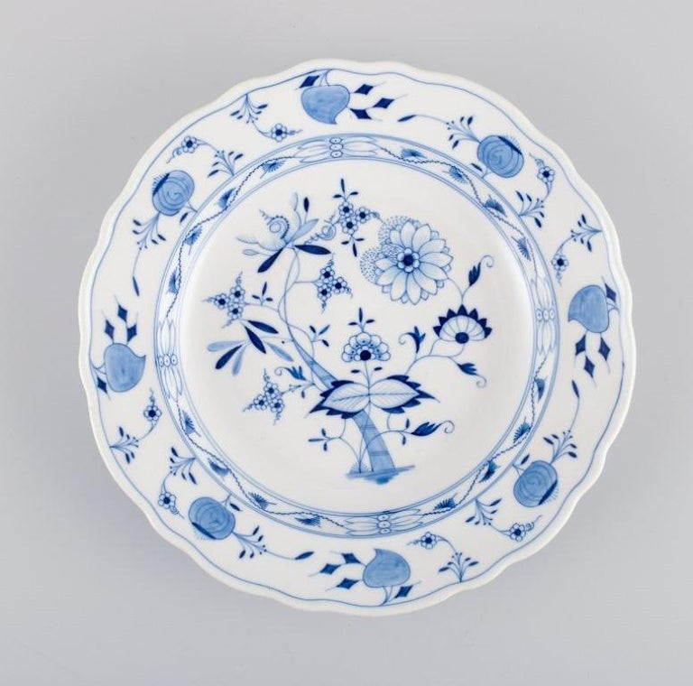 Stadt Meissen, Three Deep Plates, Blue Onion Pattern, 1930s For Sale at ...