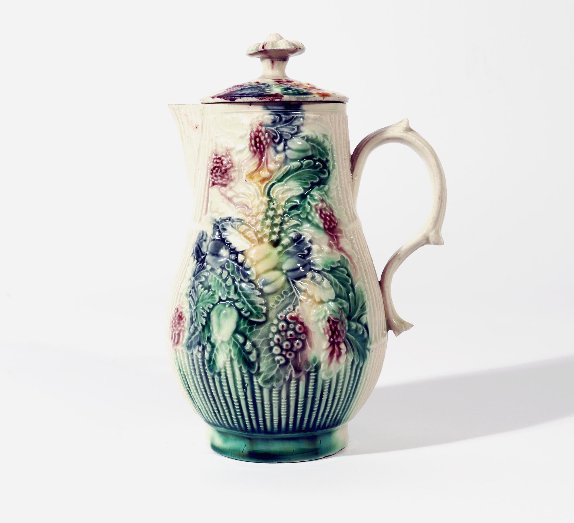 Staffordshire Creamware Fruit Basket Milk Jug and Cover, William ...