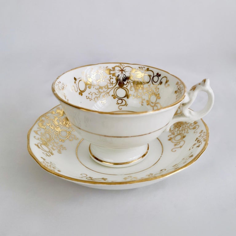 Staffordshire Porcelain Tea Service, White and Gilt, Rococo Revival ...