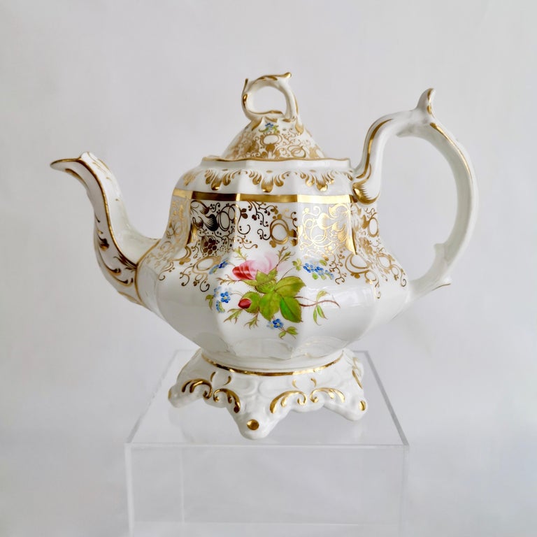 Staffordshire Porcelain Tea Service, White and Gilt, Rococo Revival ...