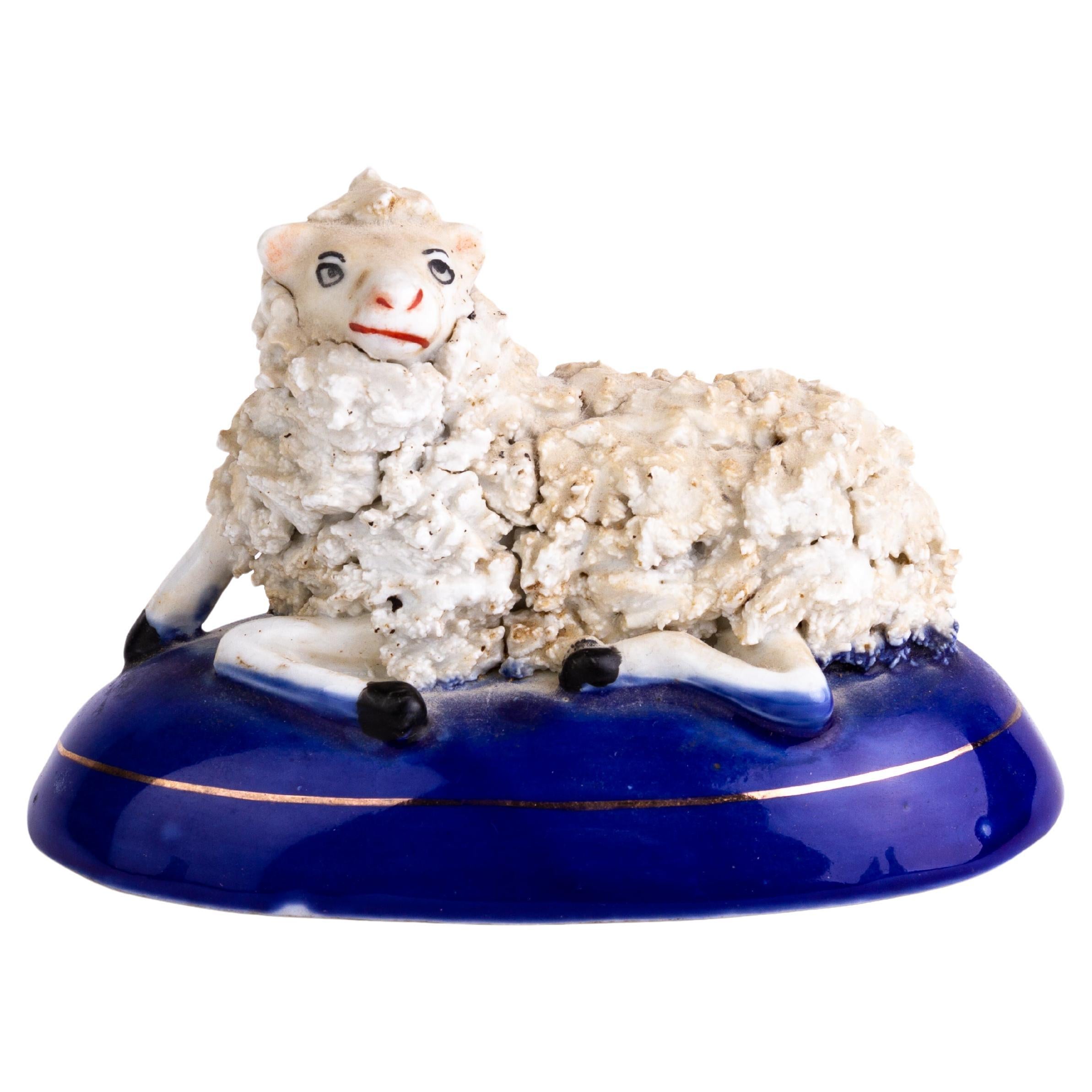 Staffordshire Polychrome Pottery Sheep Figure 19th Century For Sale at ...