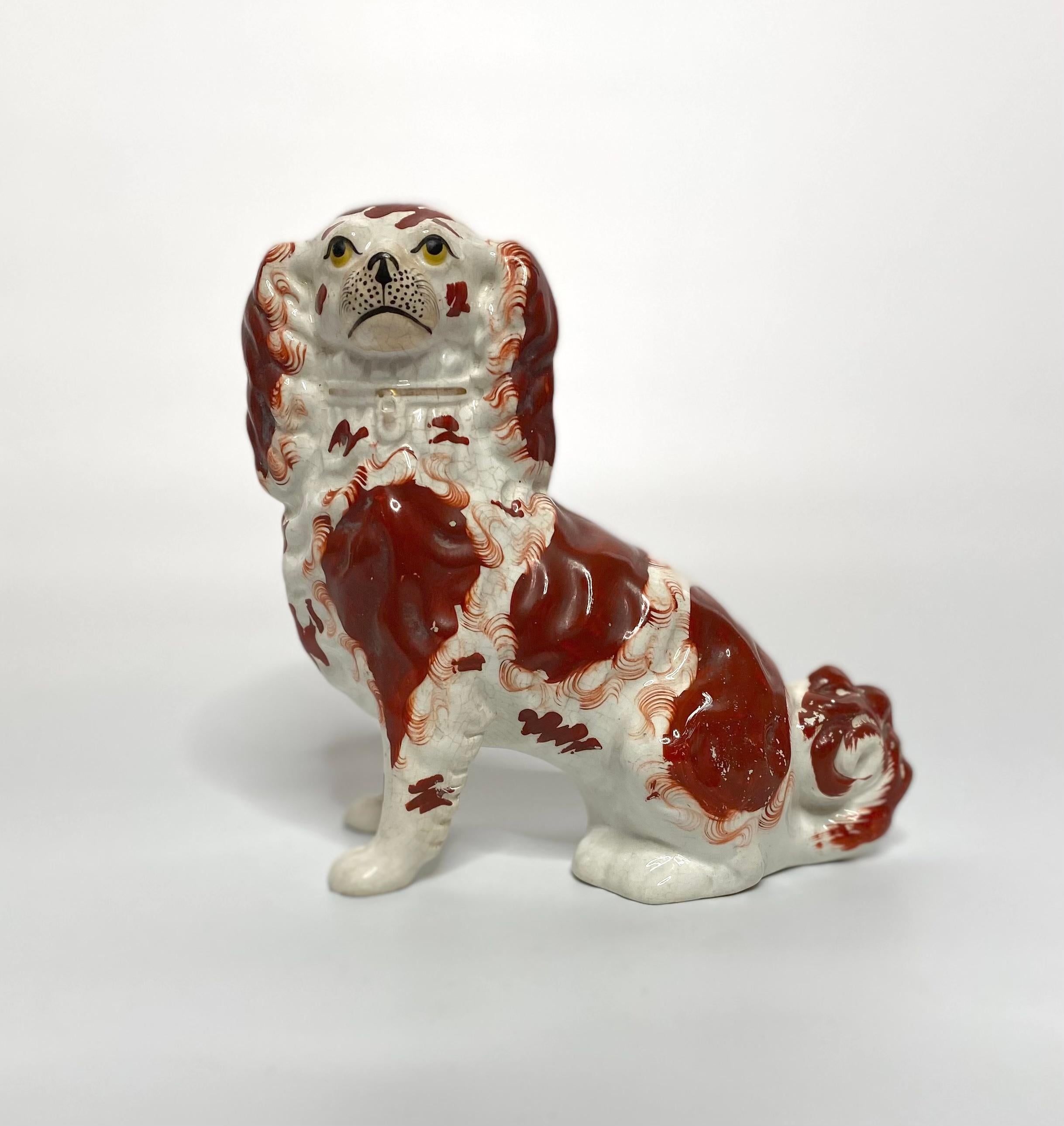 Staffordshire Pottery Spaniels, circa 1850 at 1stDibs