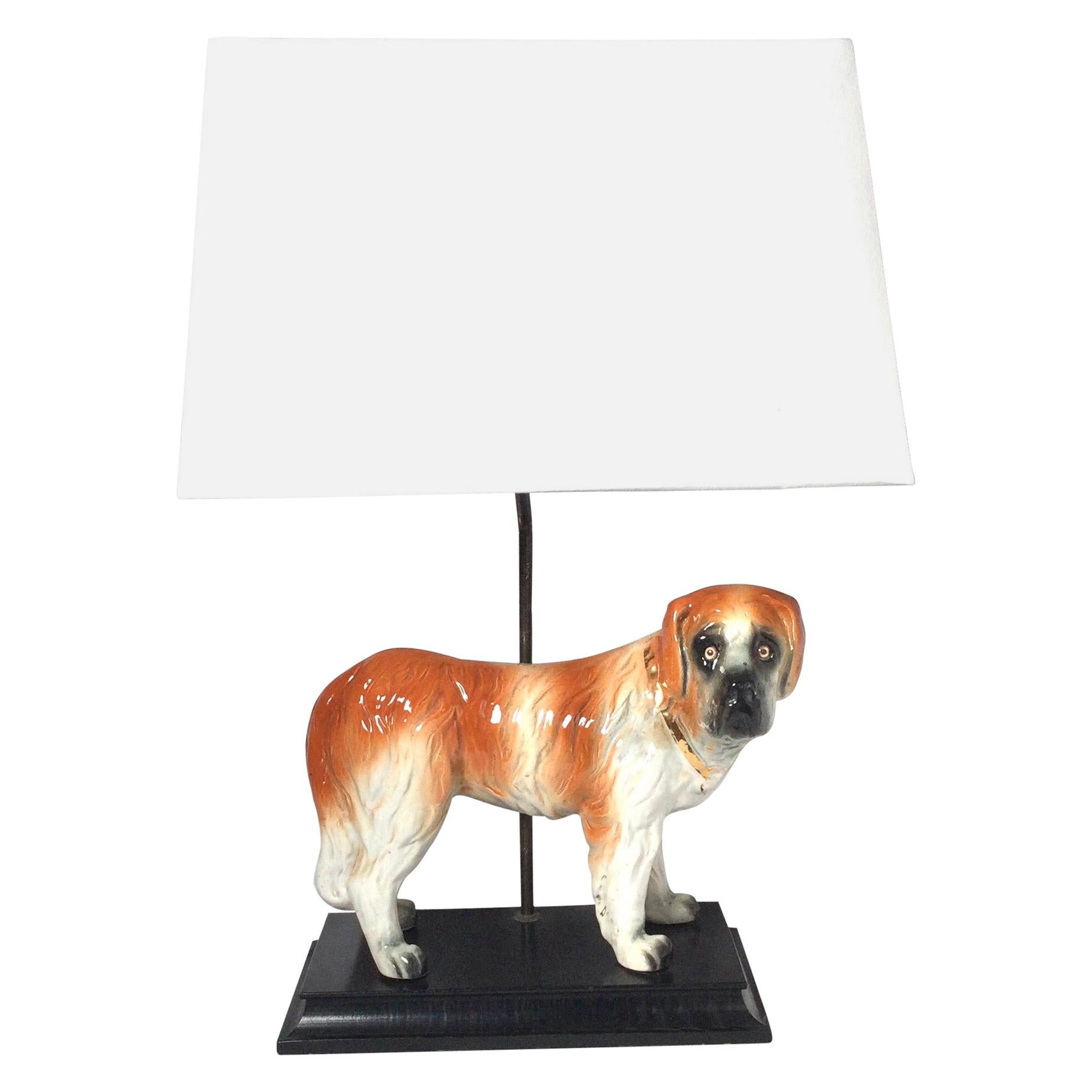 Victorian Era Staffordshire Porcelain Dog Table Lamps at 1stDibs