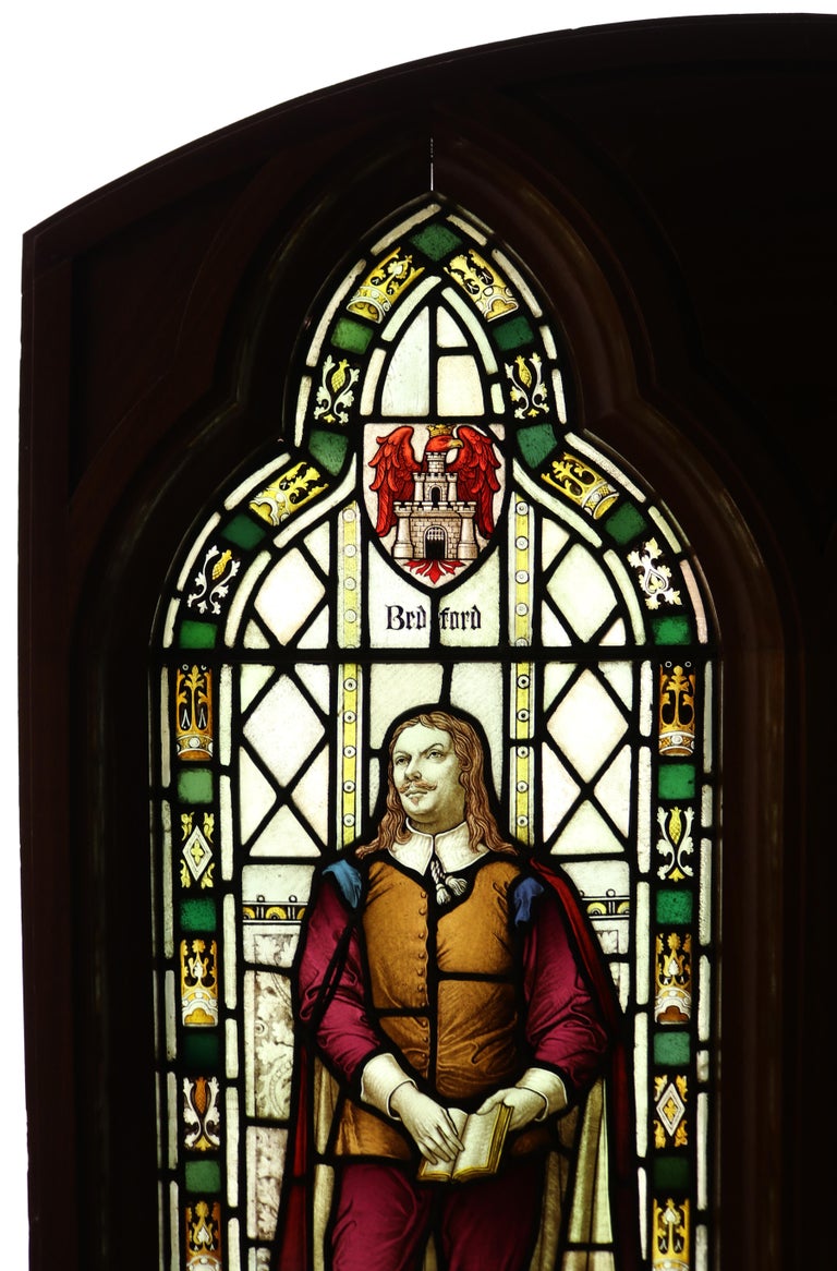 Stained Glass Reclaimed Window Depicting Oliver Cromwell and John ...