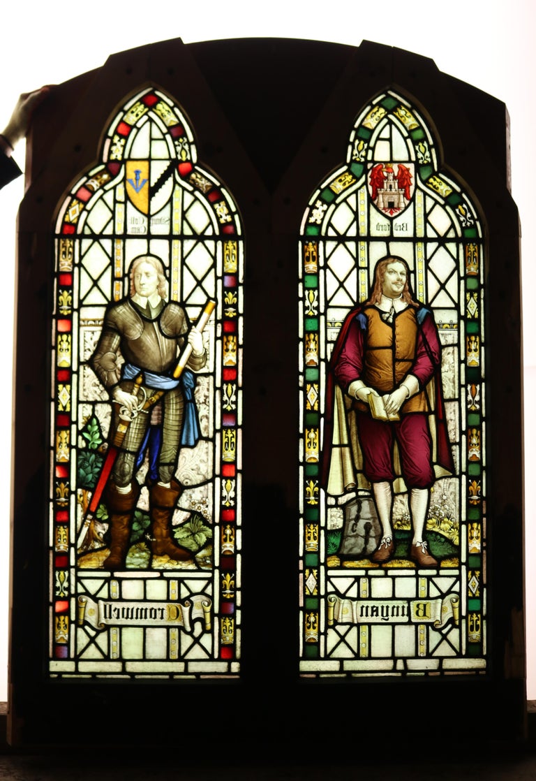 Stained Glass Reclaimed Window Depicting Oliver Cromwell and John ...