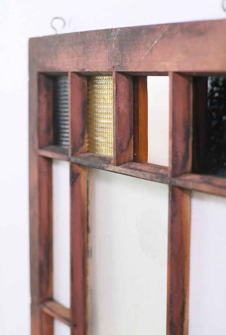 Stained Glass Window -Yellow/Orange/Black Textured Squares W/ Clear ...