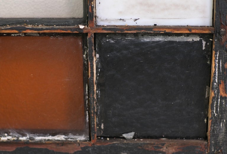 Stained Glass Window -Yellow/Orange/Black Textured Squares W/ Clear ...