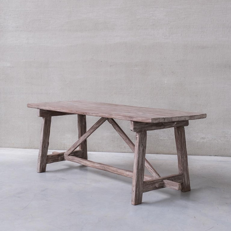 Stained Pine Belgium Desk or Console Table For Sale at 1stDibs